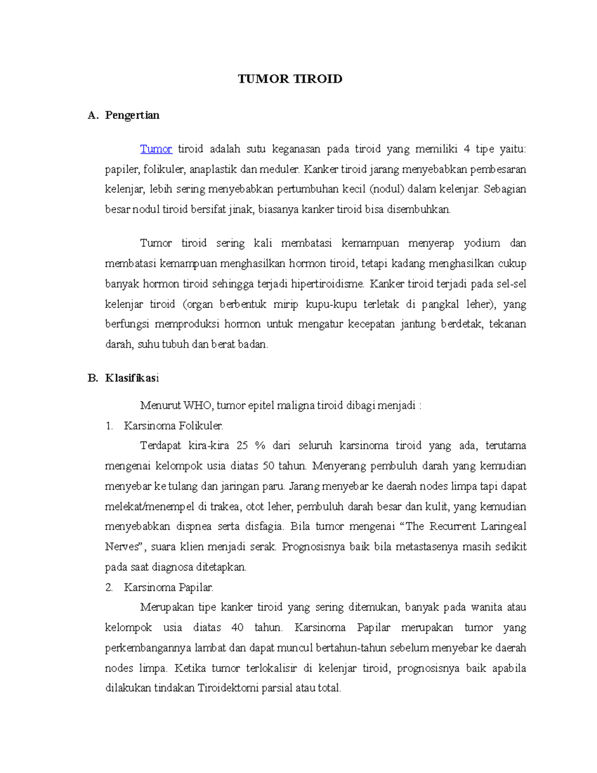 Kanker Tiroid: Klasifikasi, Gejala, dan Penatalaksanaan (KEDOKTERAN 101 ...