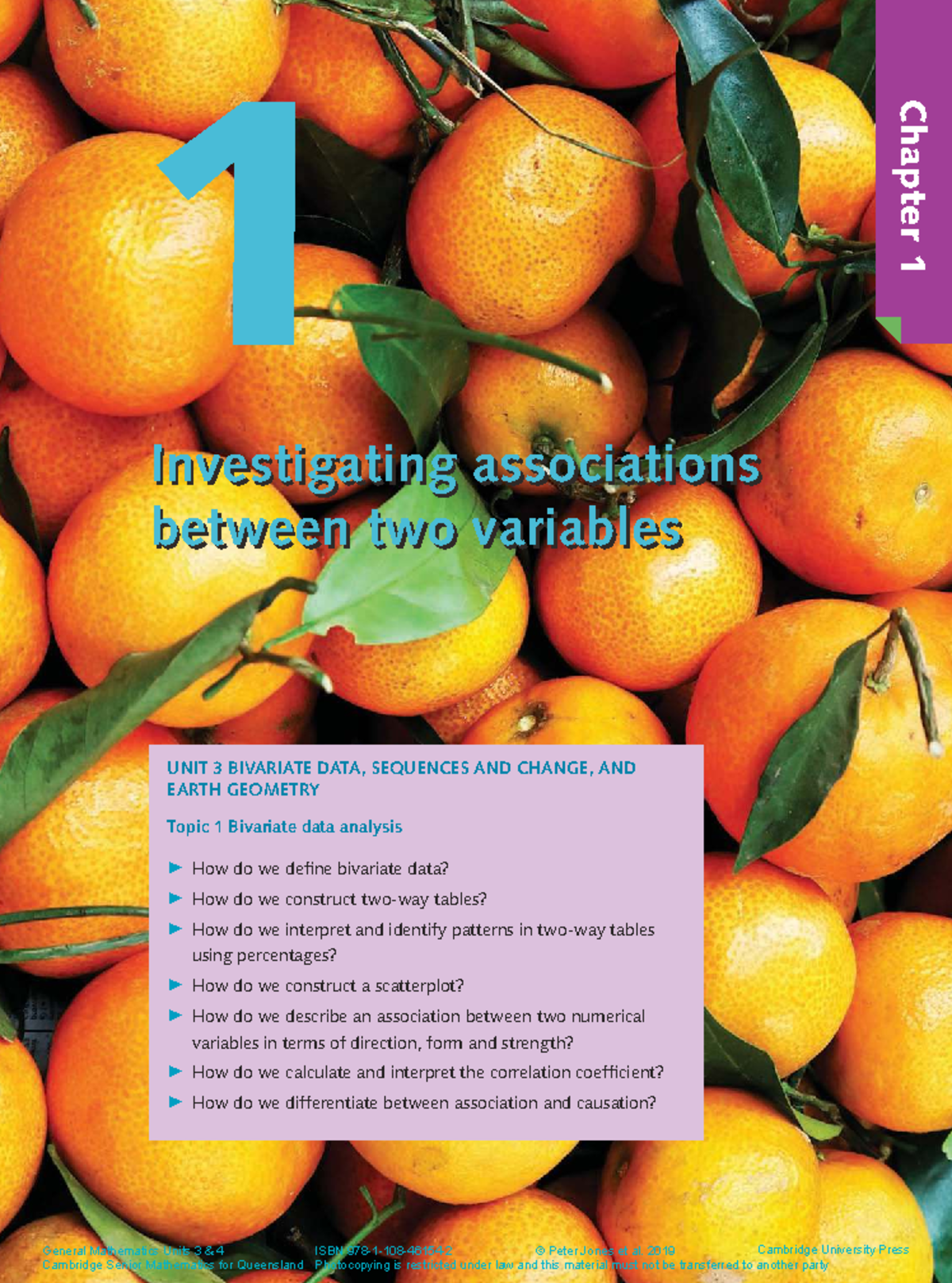 Chapter 1: Bivariate Data Analysis - Investigating Variable ...