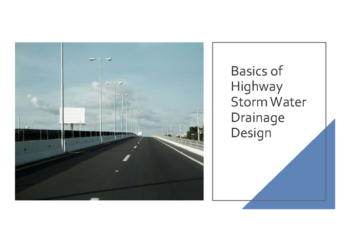Highway Storm Water Drainage Design: Key Principles & Methods - Studocu