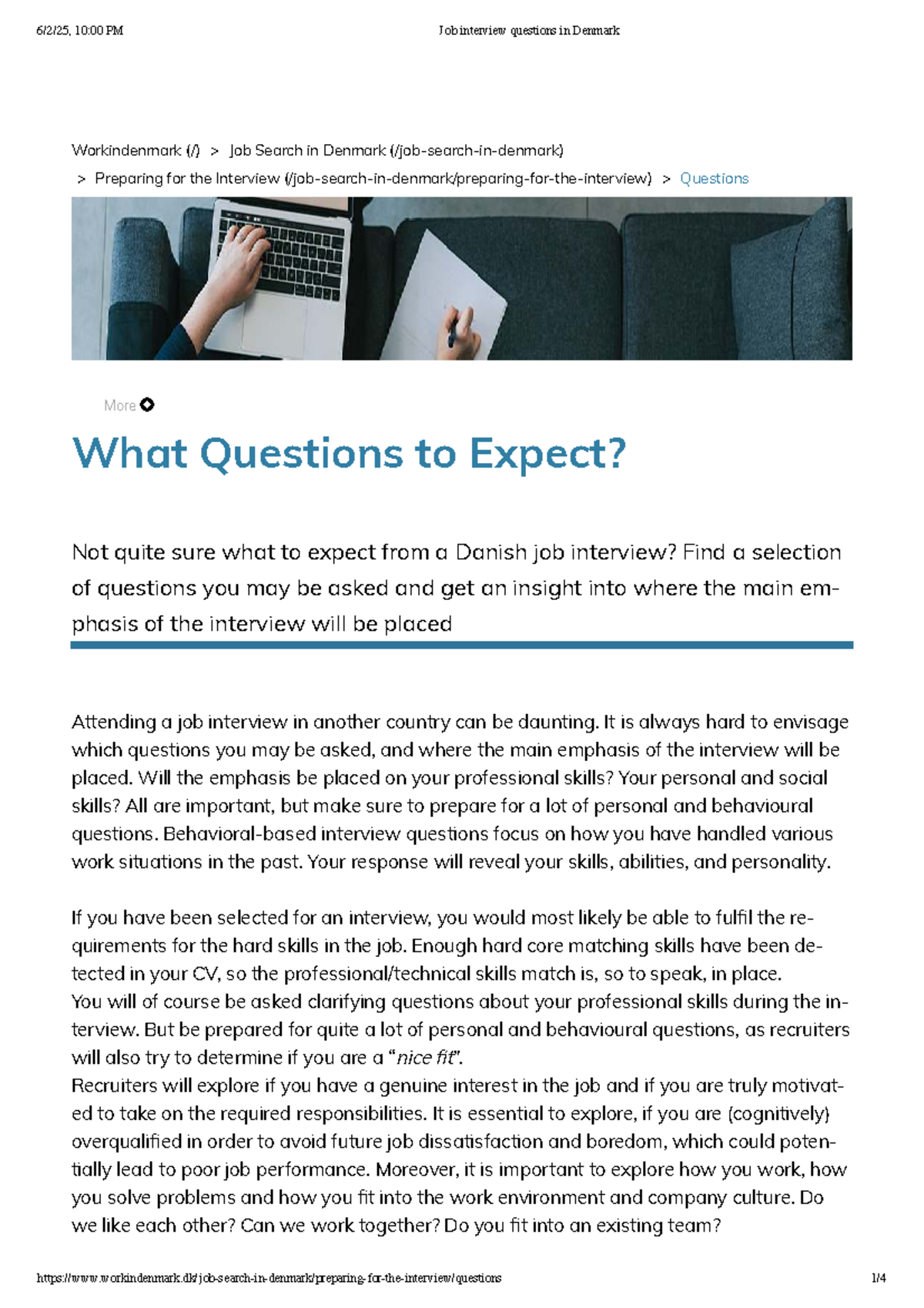 Job Interview Questions in Denmark: Preparation Guide - Studocu
