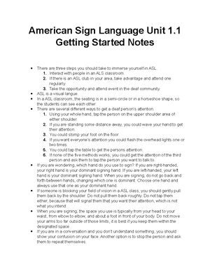 ASL 1 - 3.14 Homework - SIGNING NATURALLY ####### CUL TUR AL VISUAL WAY ...