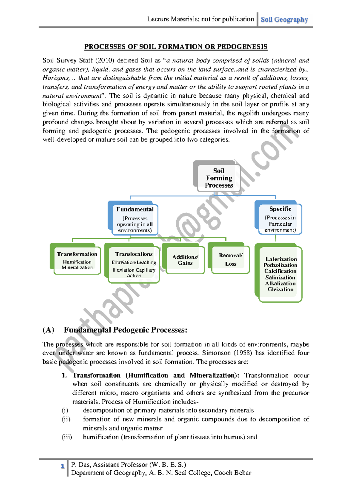 Soil Geography (GEOG 101): Processes of Soil Formation and Pedogenesis ...