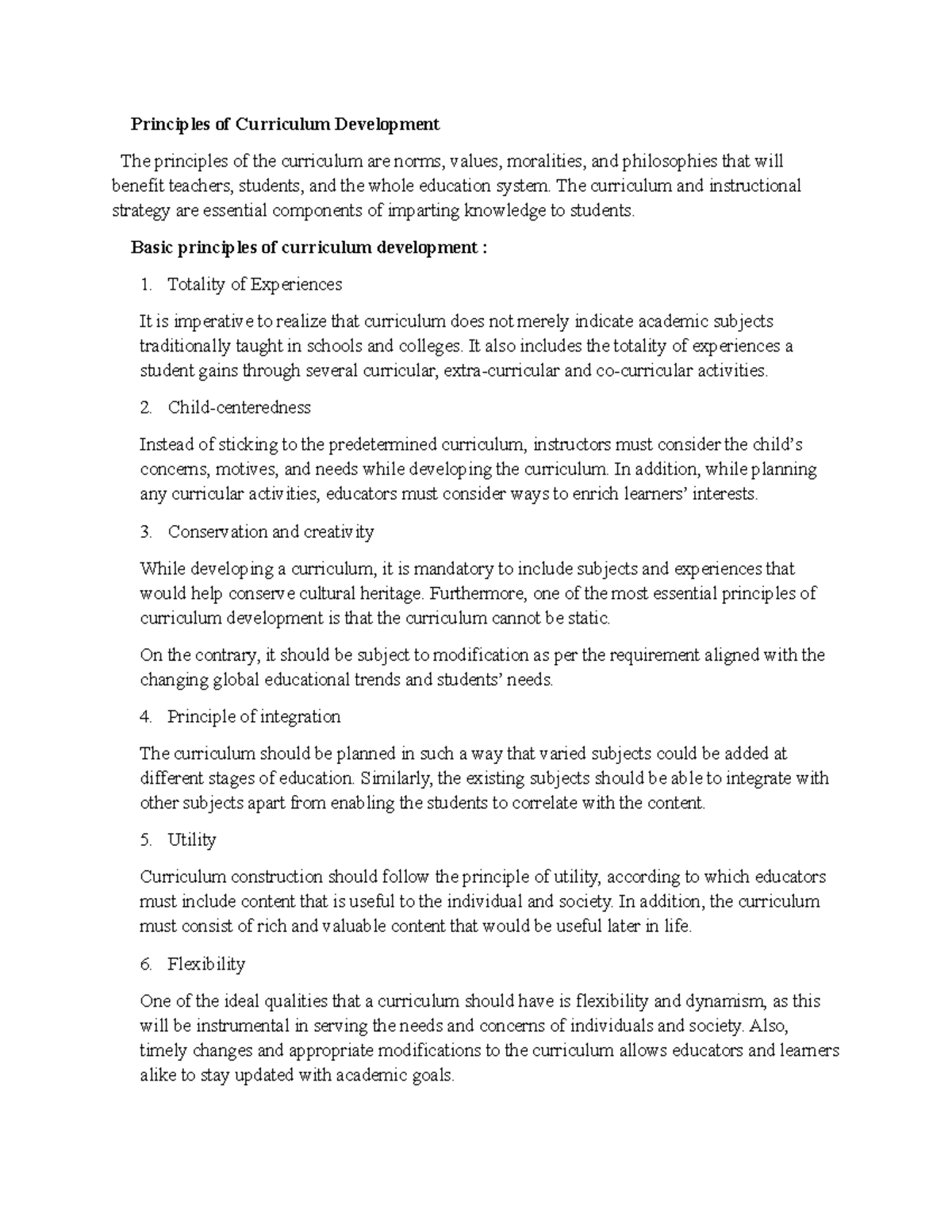 Curriculum Development Principles: Enhancing Educational Effectiveness ...