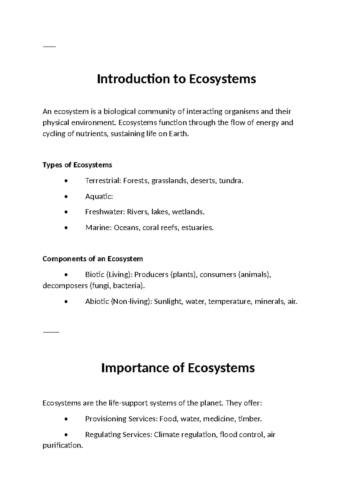 Ecosystems Overview: Types, Importance, and Threats to Biodiversity ...