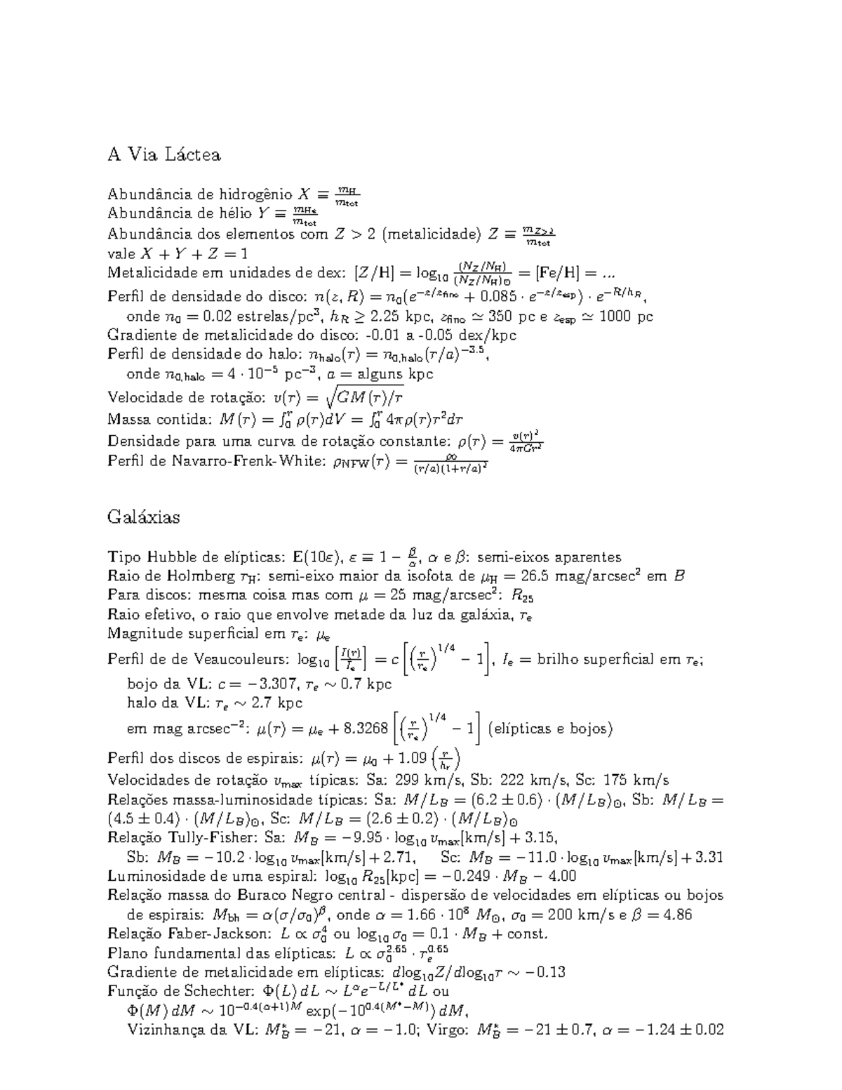 Astro Formulas 2 - Fórmulas e equações em formato de formulário. - A ...