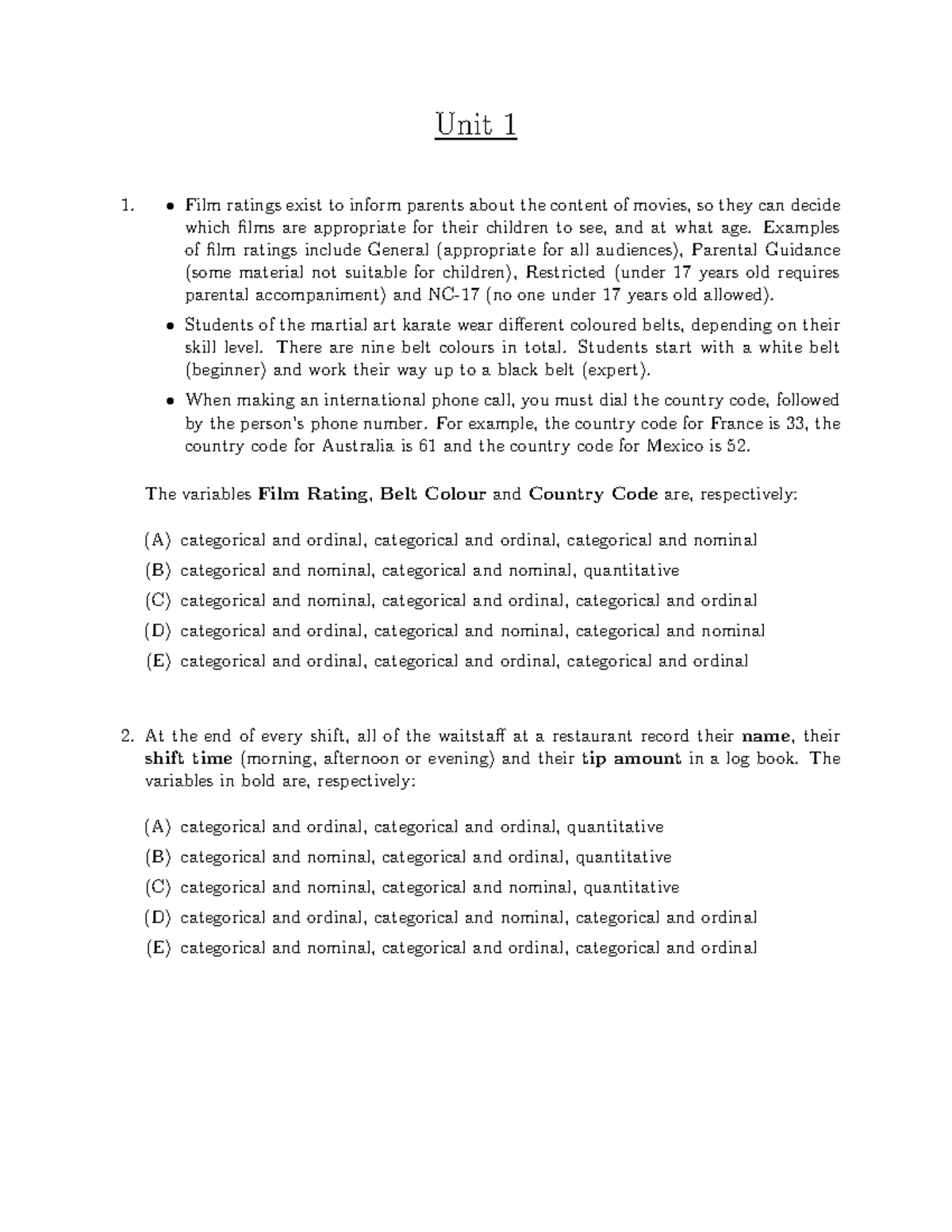 Unit 1 Practice Questions - Unit 1 Film ratings exist to inform parents ...