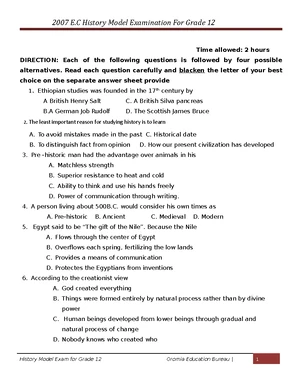 History Grade 12 Handout chapter 3 - Compiled By Million. T. 2013 E ...