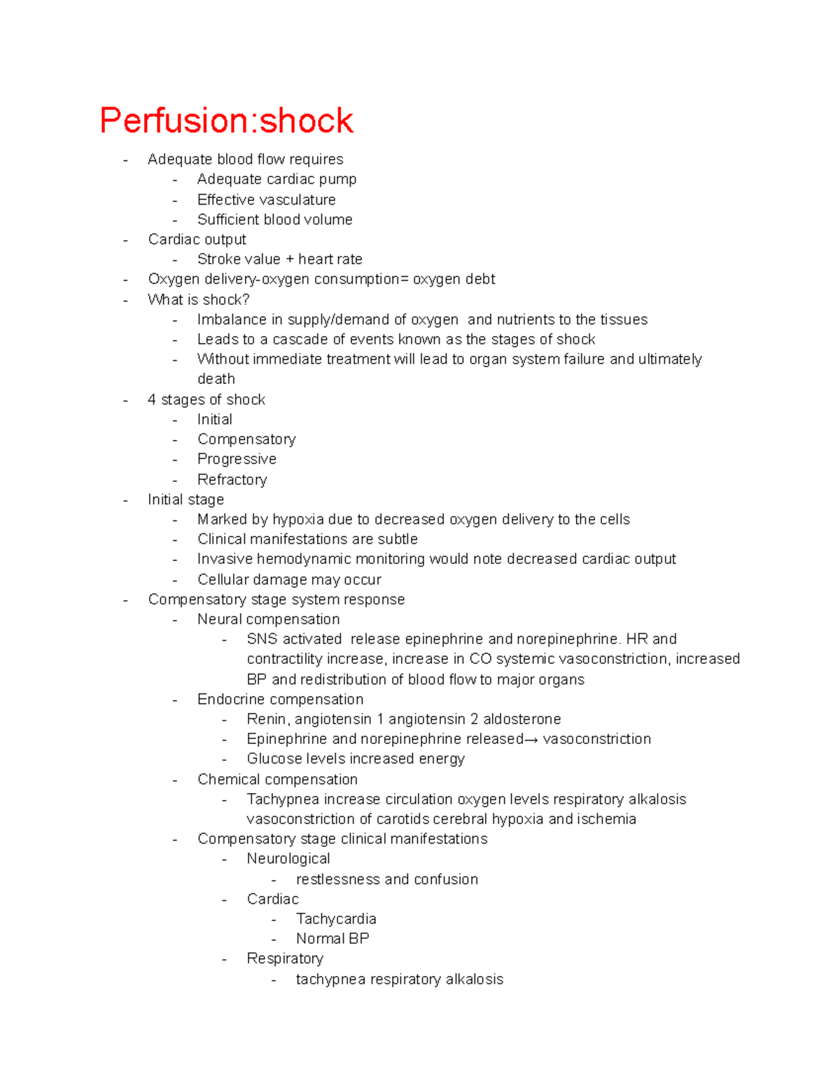Exam 4 - hypovolemic shock nursing practice child abuse materials ...