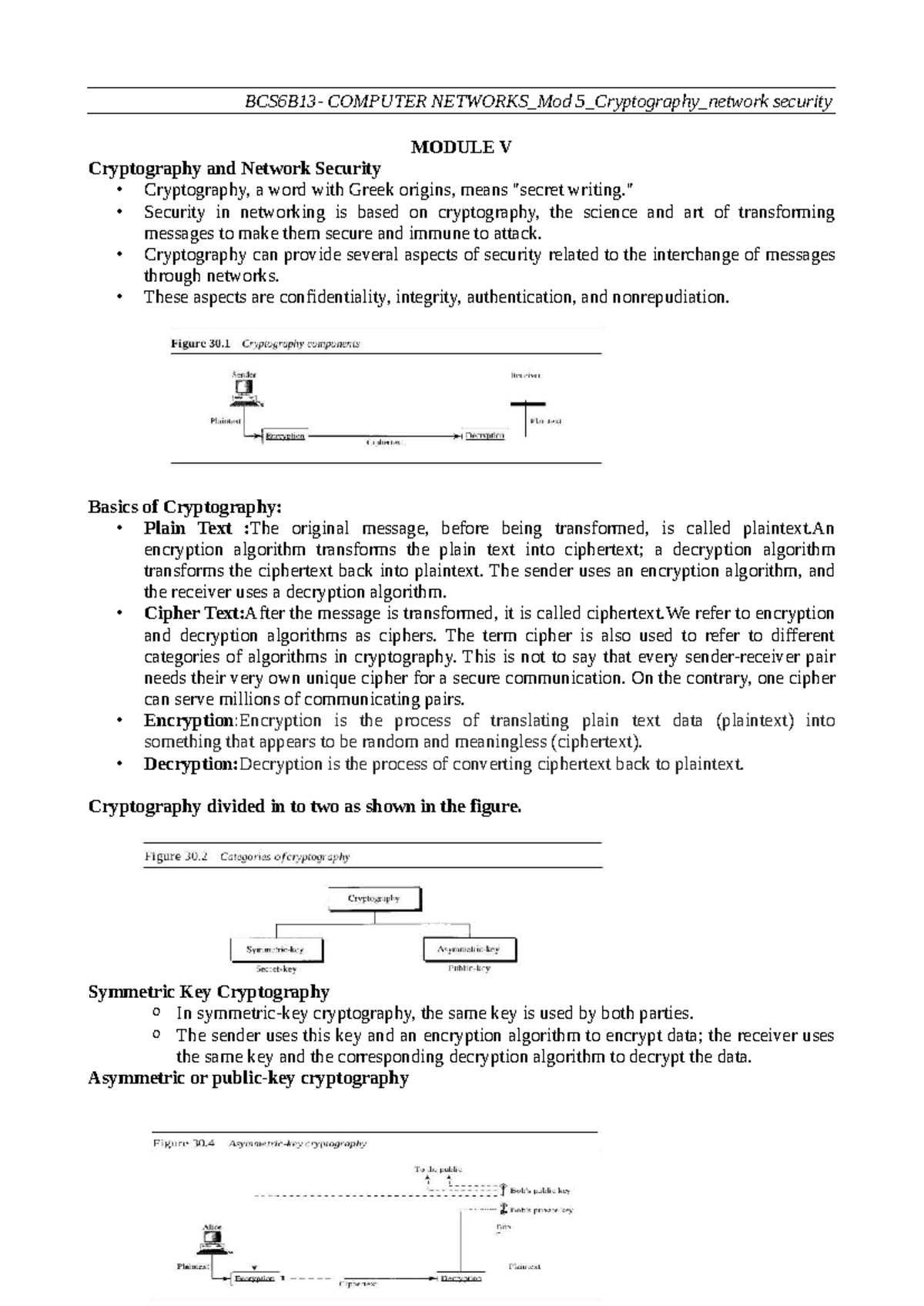CN 5 - COMPUTER NETWORKS Module 5: Cryptography & Network Security ...