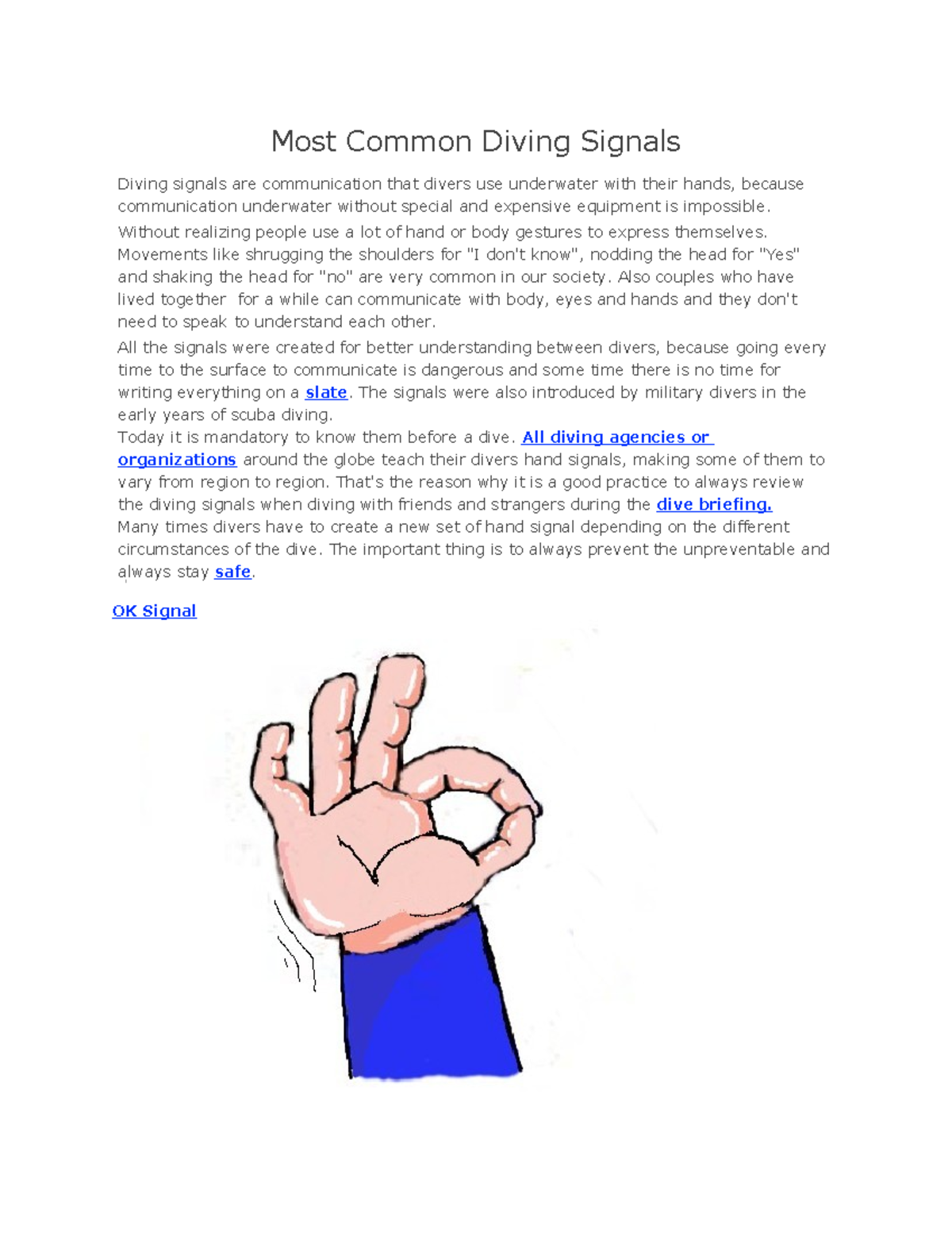 Hand Signals for Swimming Lesson: Key Diving Communication Techniques ...