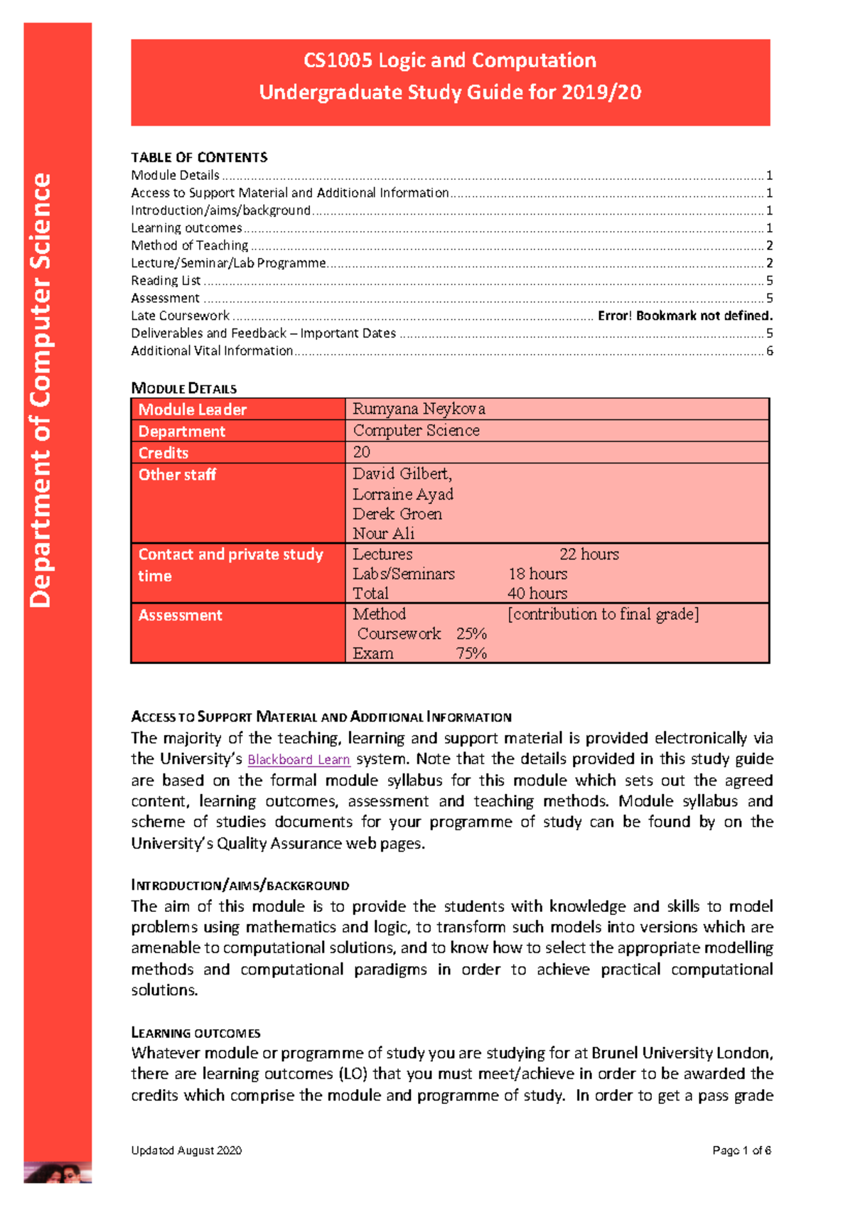 CS1005- UG Study Guide 2020-21-updated - Department of Computer Science ...