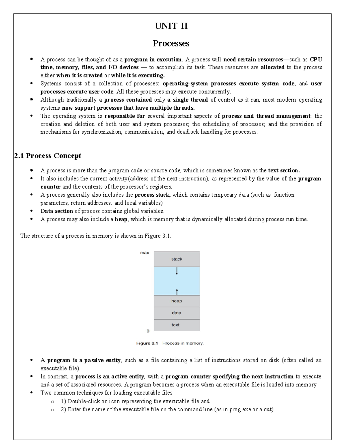 OS UNIT-II: Understanding processes, scheduling, and management - Studocu