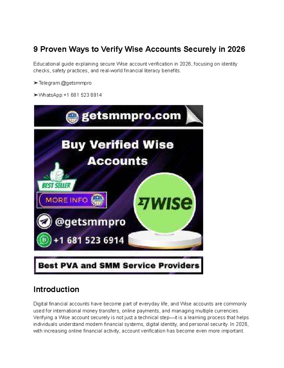 7 Smart & Safe Methods to Verify Wise Accounts Securely in 2026 - Studocu
