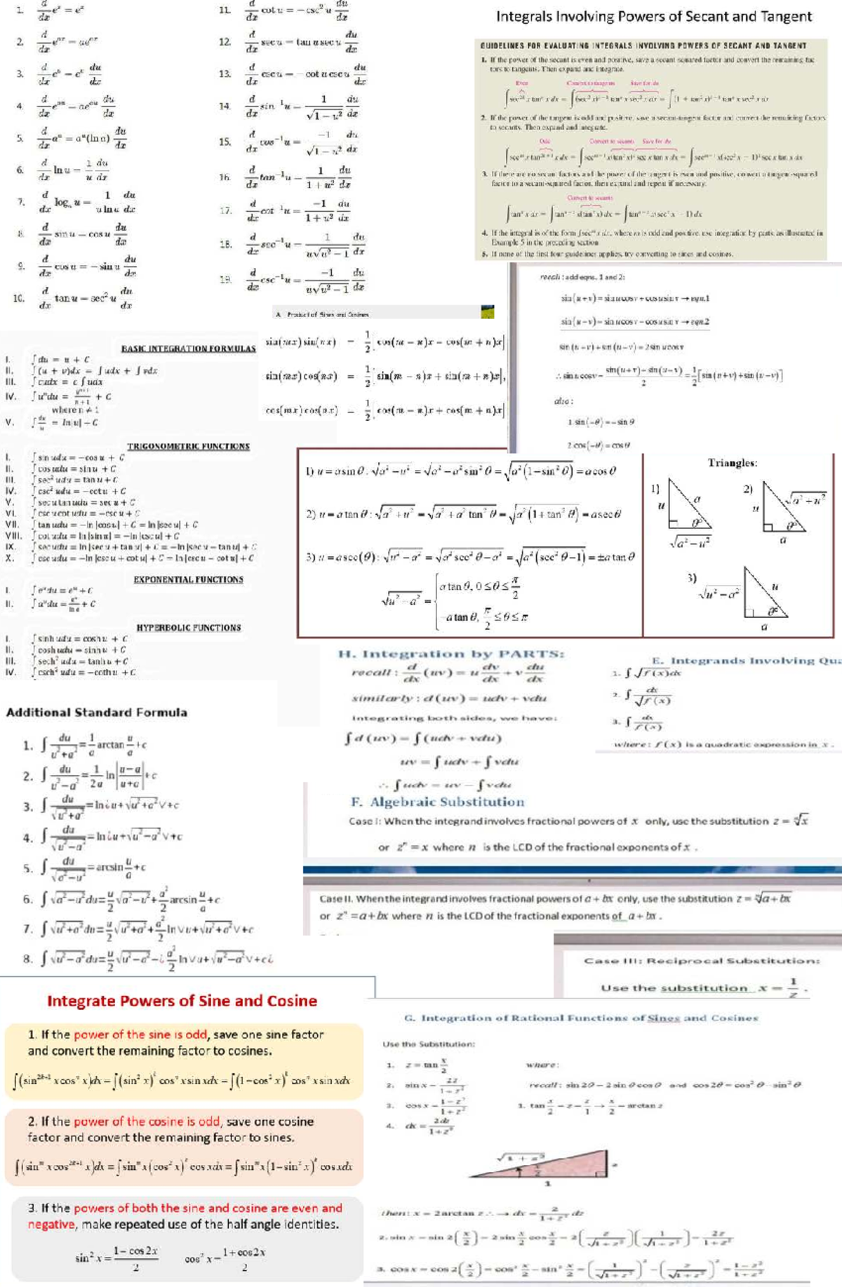 CSC 12: Guidelines for Evaluating Integrals of Secant & Tangent - Studocu