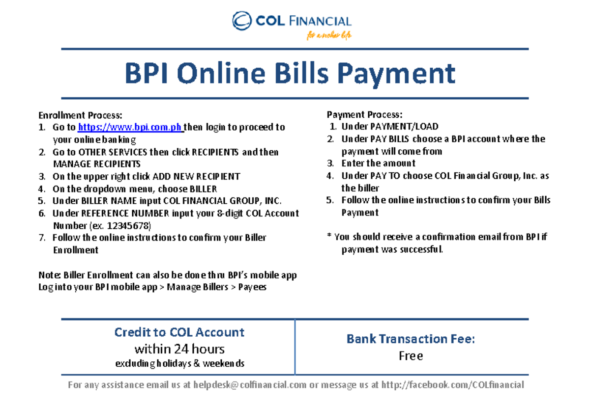Fund-online-bpi - Cute - Enrollment Process: Go to bpi.com then login ...