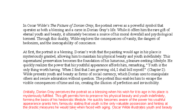 The Dual Nature of the Portrait in Oscar Wilde's "The Picture of Dorian ...