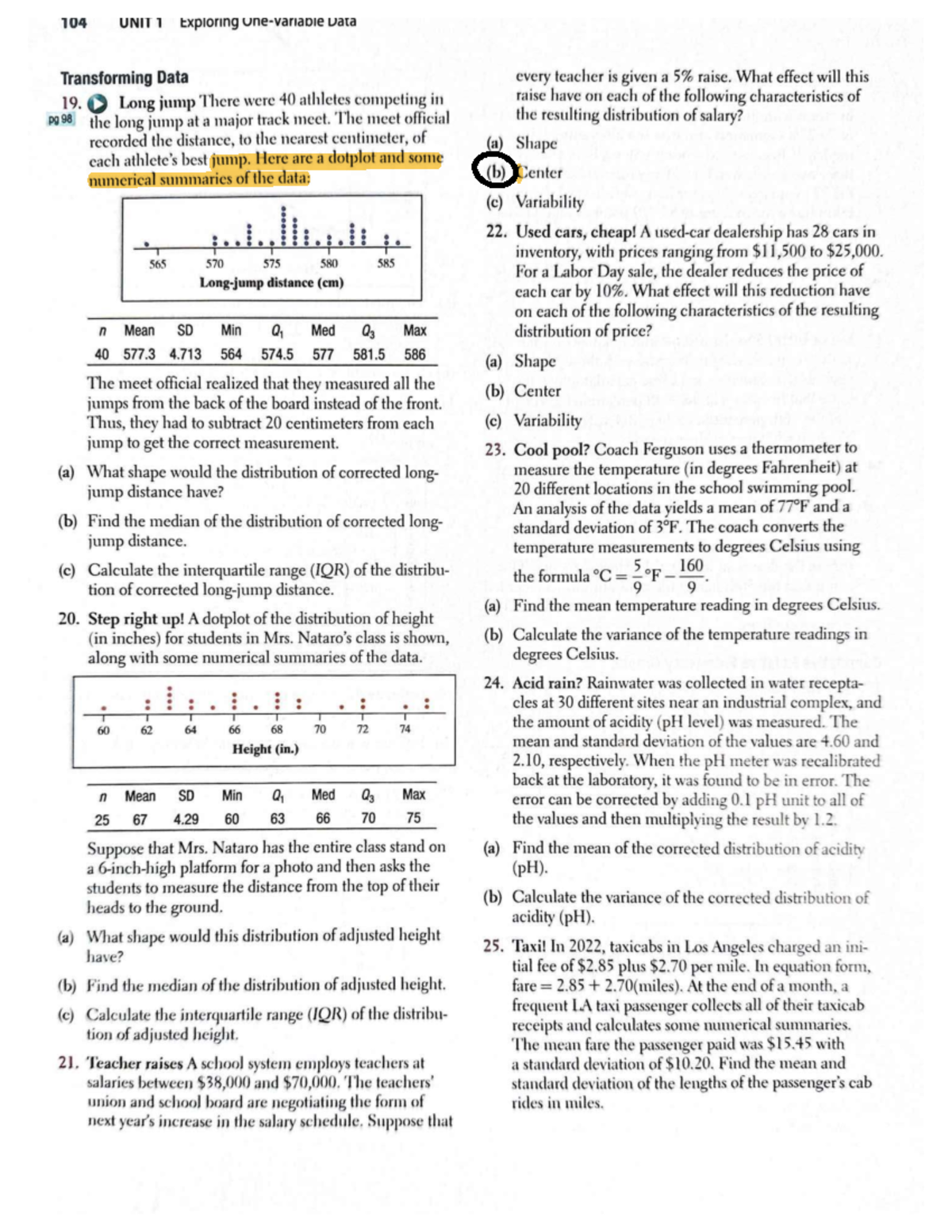 104 UNIT I Exploring Data Transformations and Statistical Analysis - Studocu