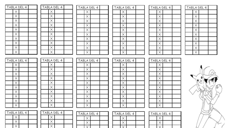 Repaso de las Tablas de Multiplicar (4, 5, 7, 8, 3) - Studocu