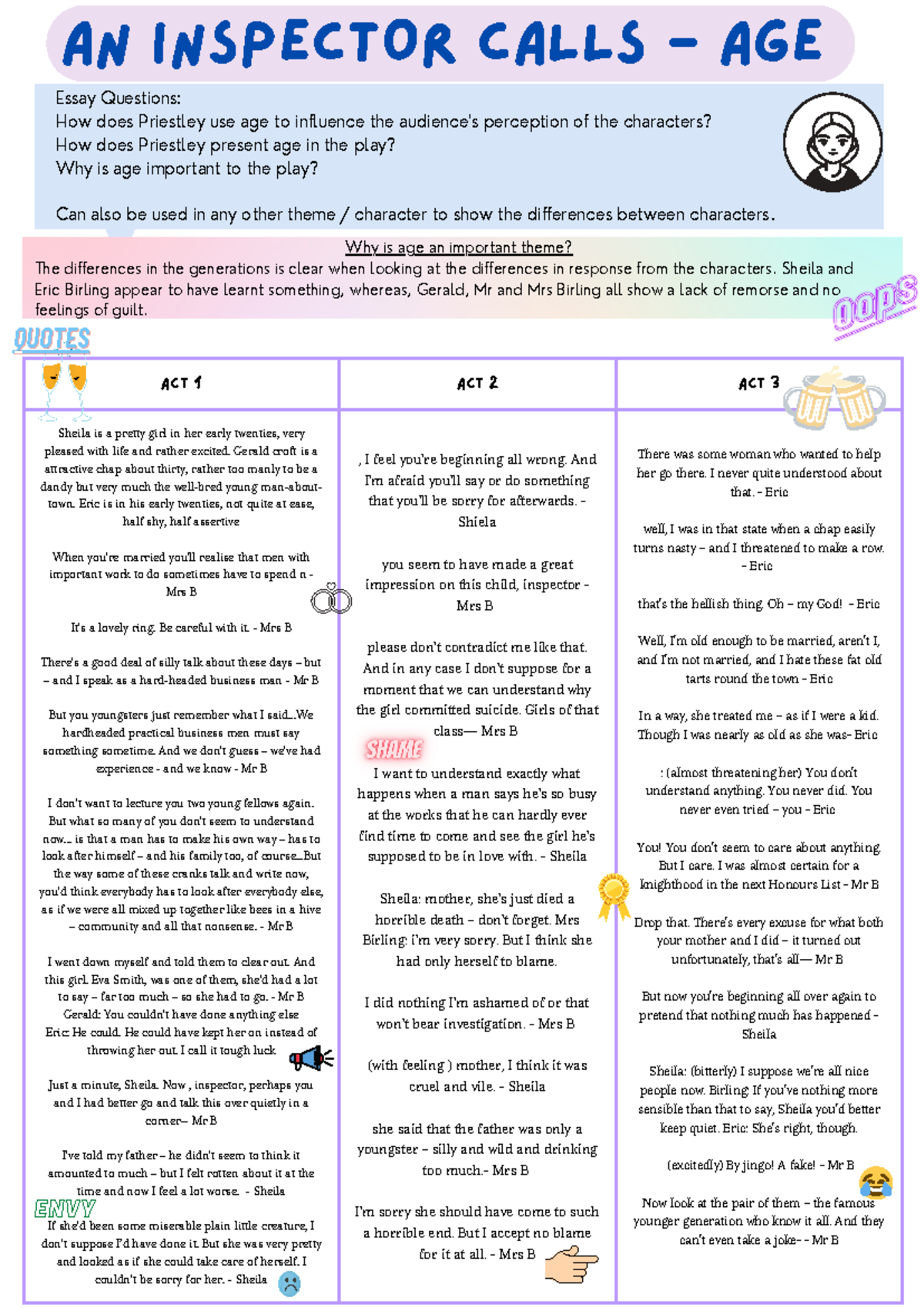 An Inspector Calls - Age and Generational Perspectives Analysis - Studocu