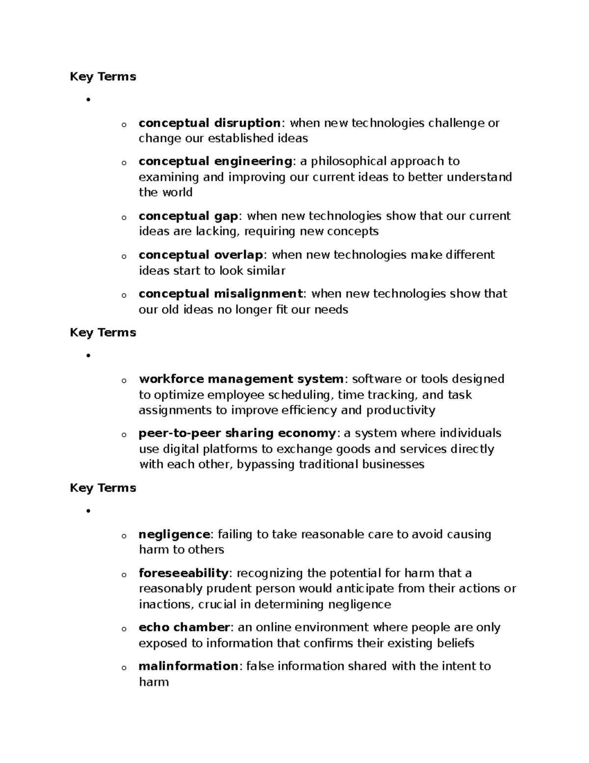 Key Terms: Technology and Ethics (Lesson 2) - Studocu