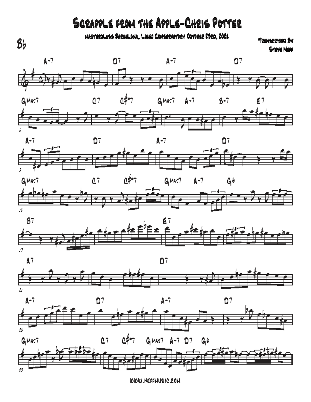 Scrapple from the Apple: Chris Potter Bb Final Exam Transcription - Studocu