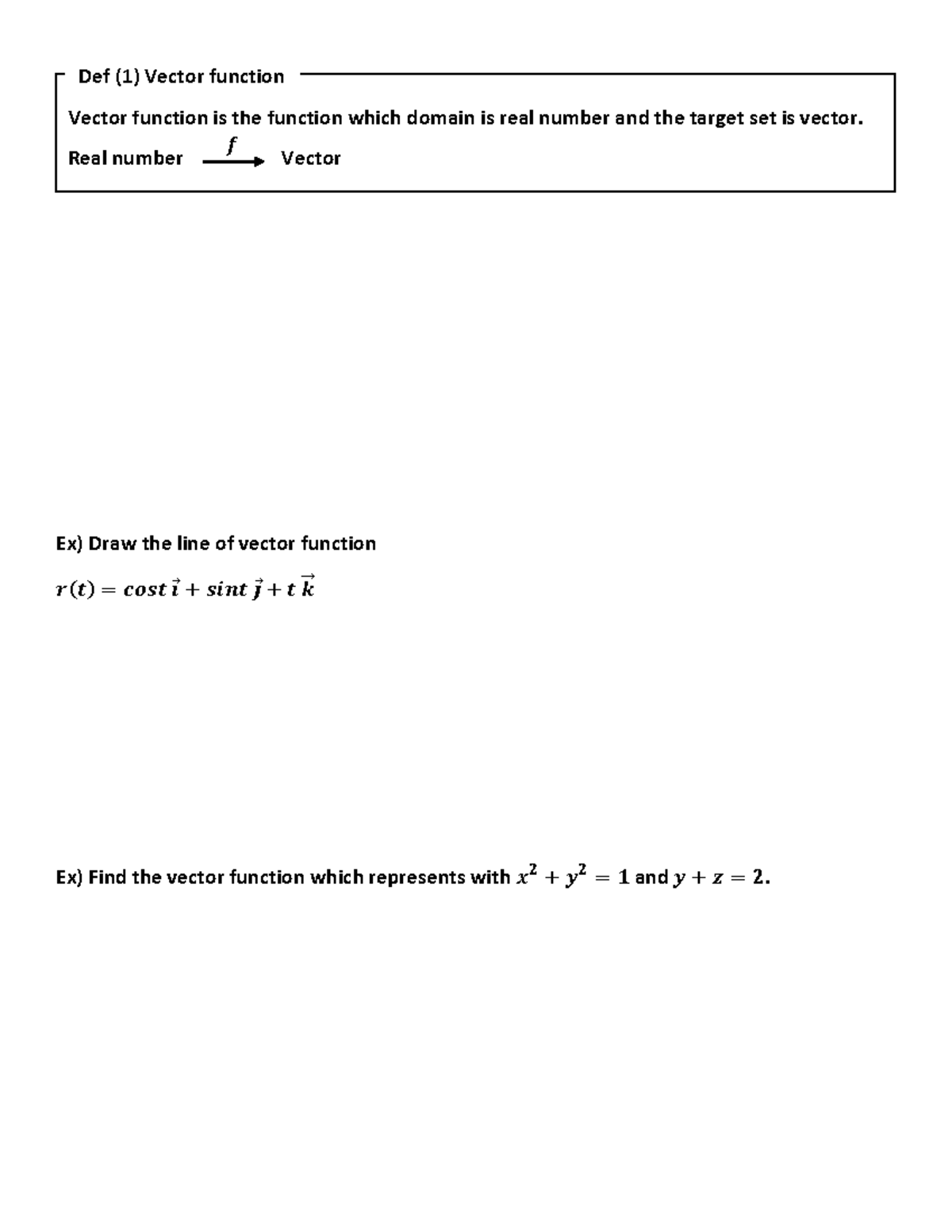 Lecture 1: Introduction to Vector Functions and Derivatives - Studocu