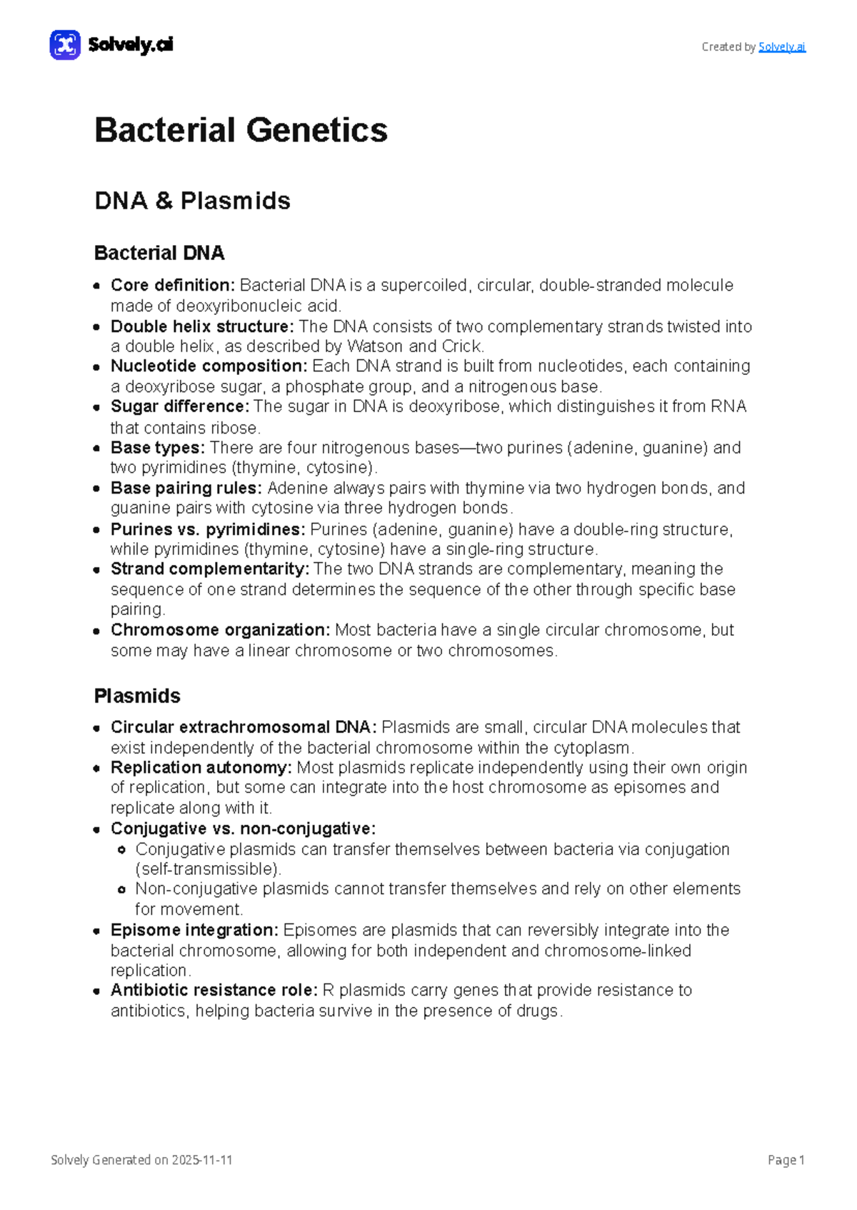 Bacterial Genetics 3: DNA, Plasmids, and Gene Transfer Mechanisms - Studocu