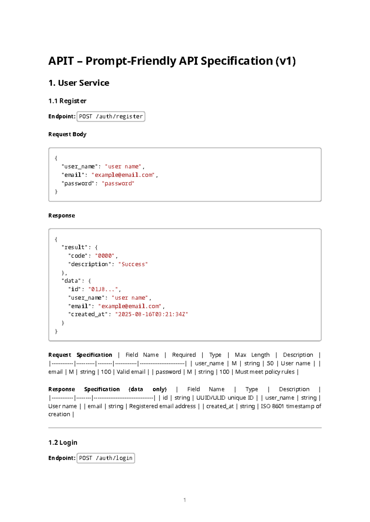 APIT API Spec (v1): User & Payment Services Overview - Studocu