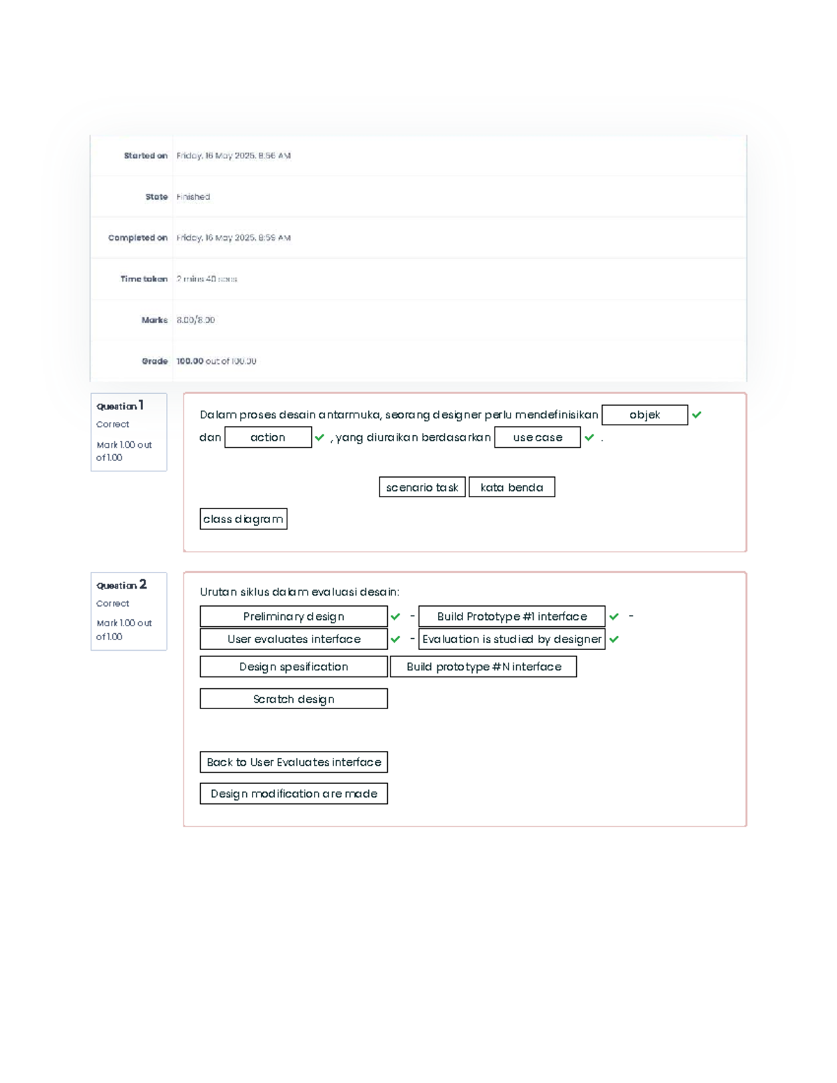 QUIZ #8 Attempt Review: UI Design Concepts and Evaluation Techniques ...
