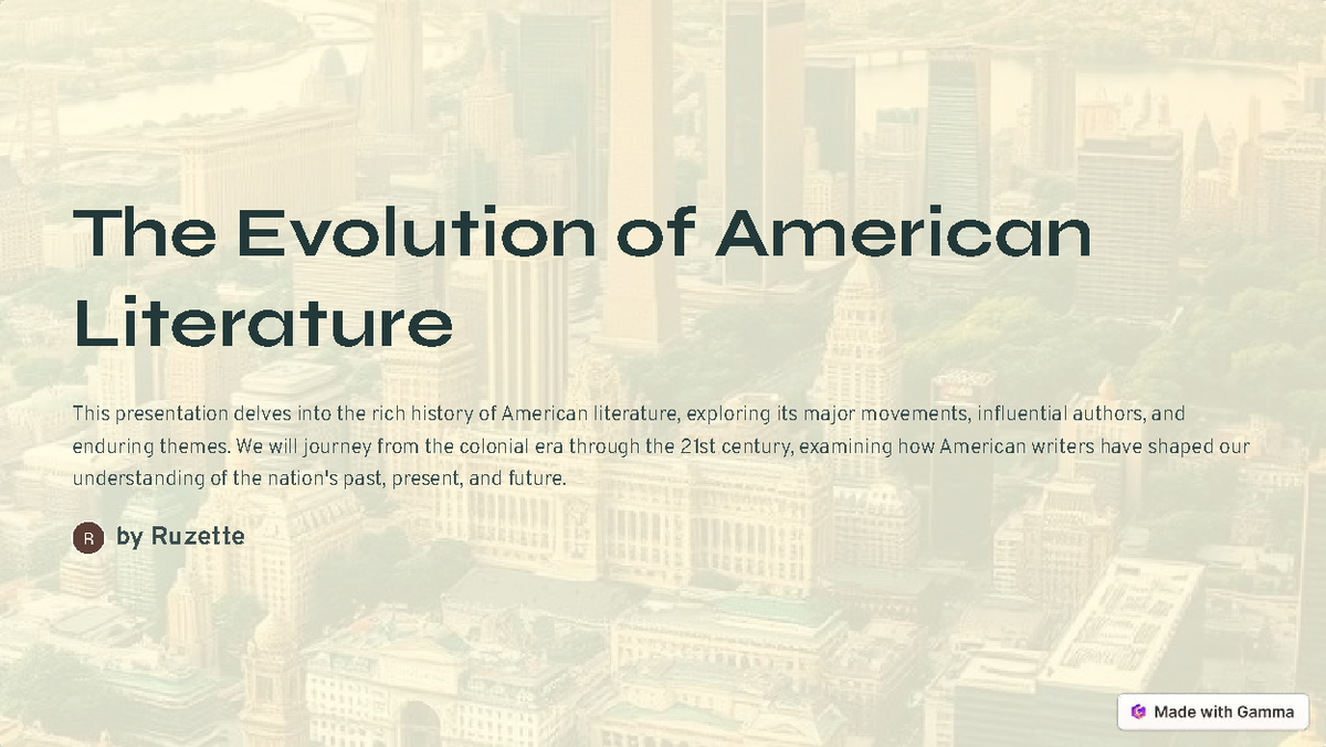 American Literature Evolution: From Colonial to 21st Century - Studocu