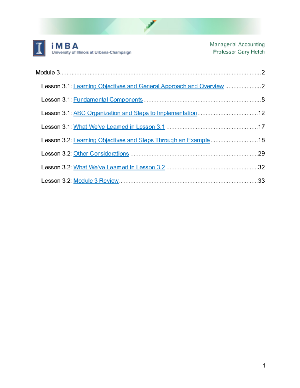 Managerial Accounting MA Module 3: Activity-Based Costing Insights ...