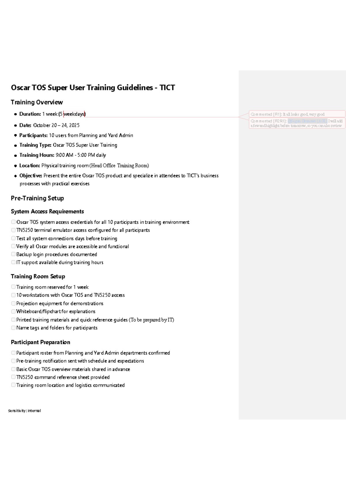 Oscar TOS Super User Training Guidelines (TICT) - 1 Week Program - Studocu