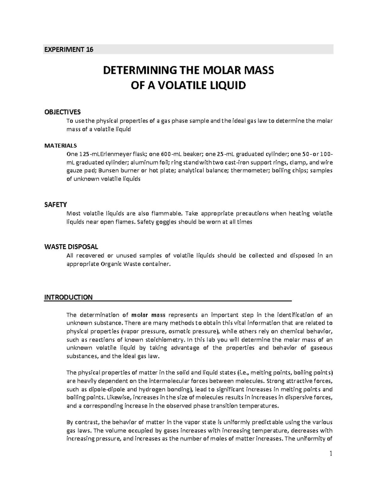 Lab 2 Experiment 3 - lab report 2 with data and summary - EXPERIMENT 2 SEPARATION AND RECOVERY ...