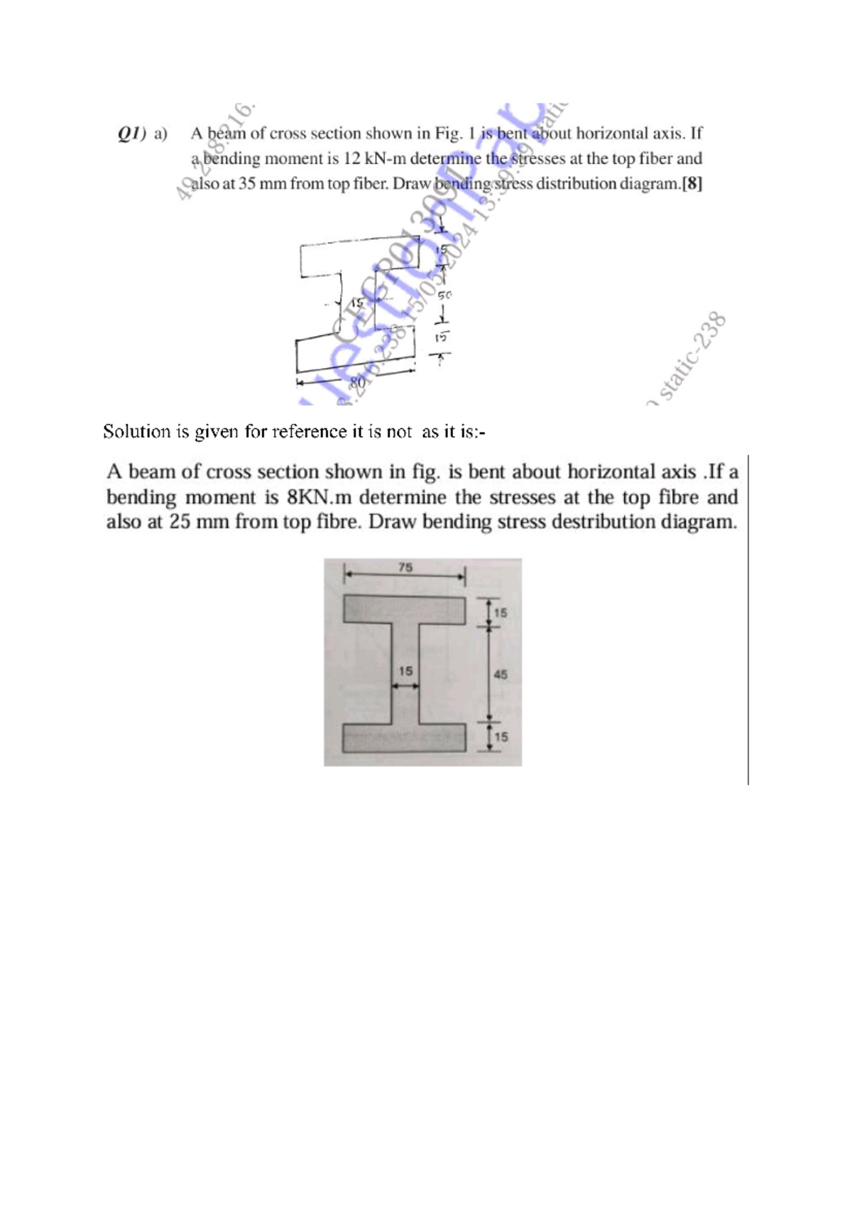 Solid Mechanics (MECH 202) May June 2024 Solutions to Exam Questions - Studocu