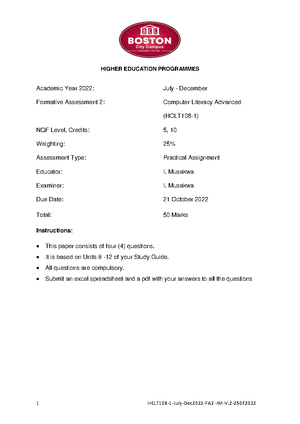 [Solved] Question 2 15 marks After completing the - Computer literacy ...