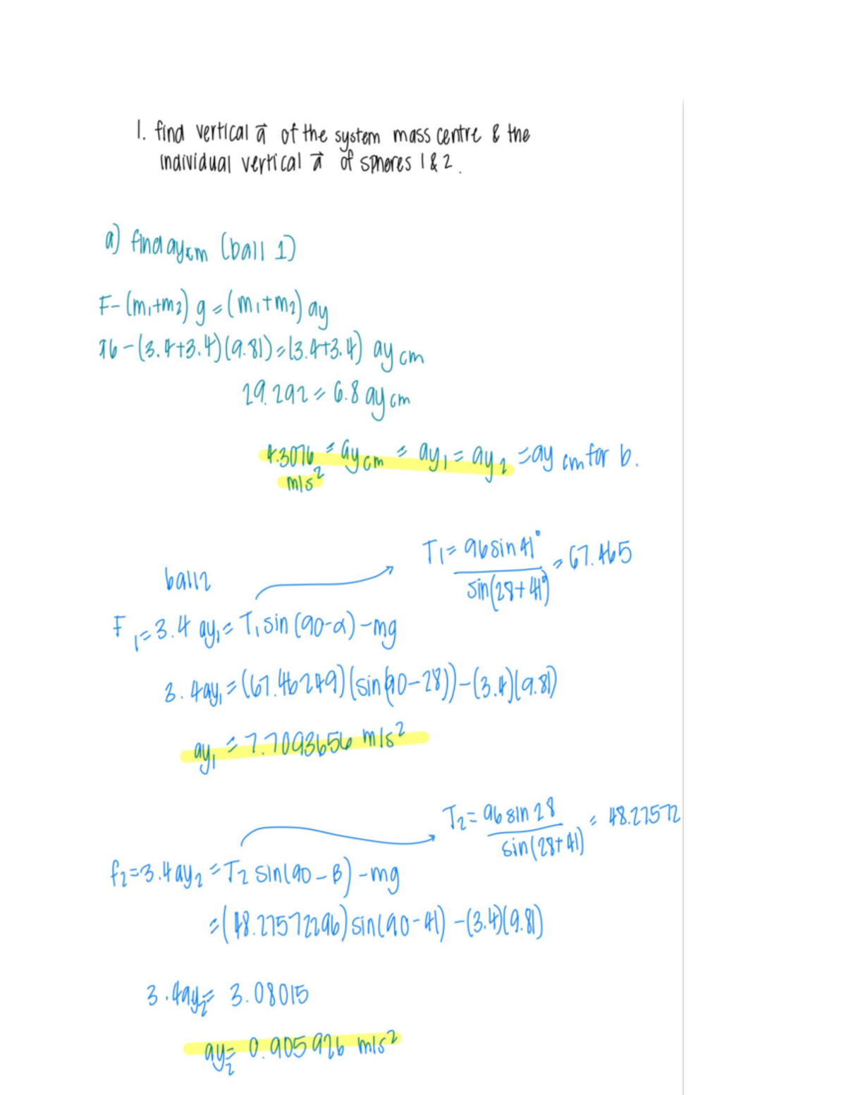 Dynamics 5: Final Exam on Mass Centre and Momentum Conservation - Studocu