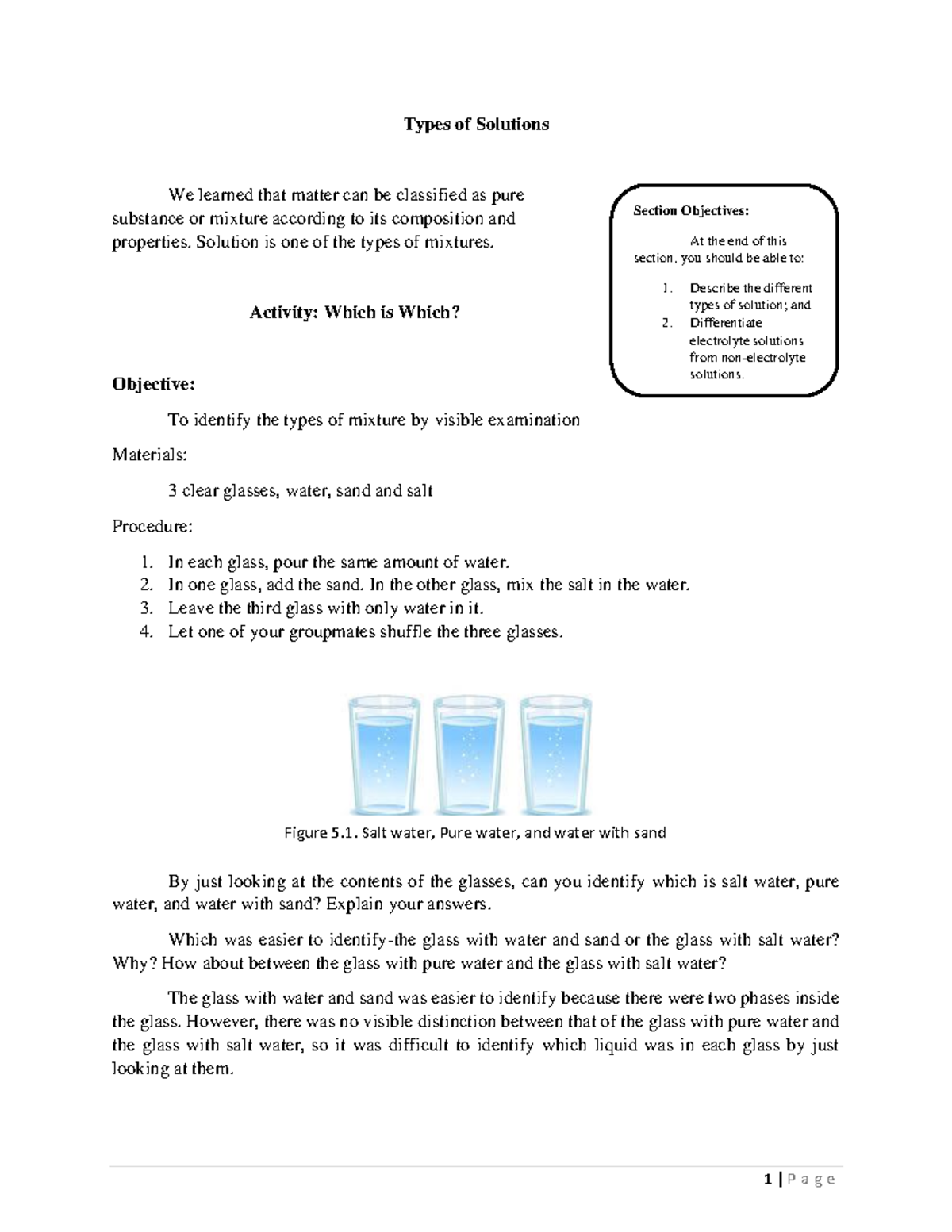 Week 004 Types of Solutions - Types of Solutions We learned that matter ...