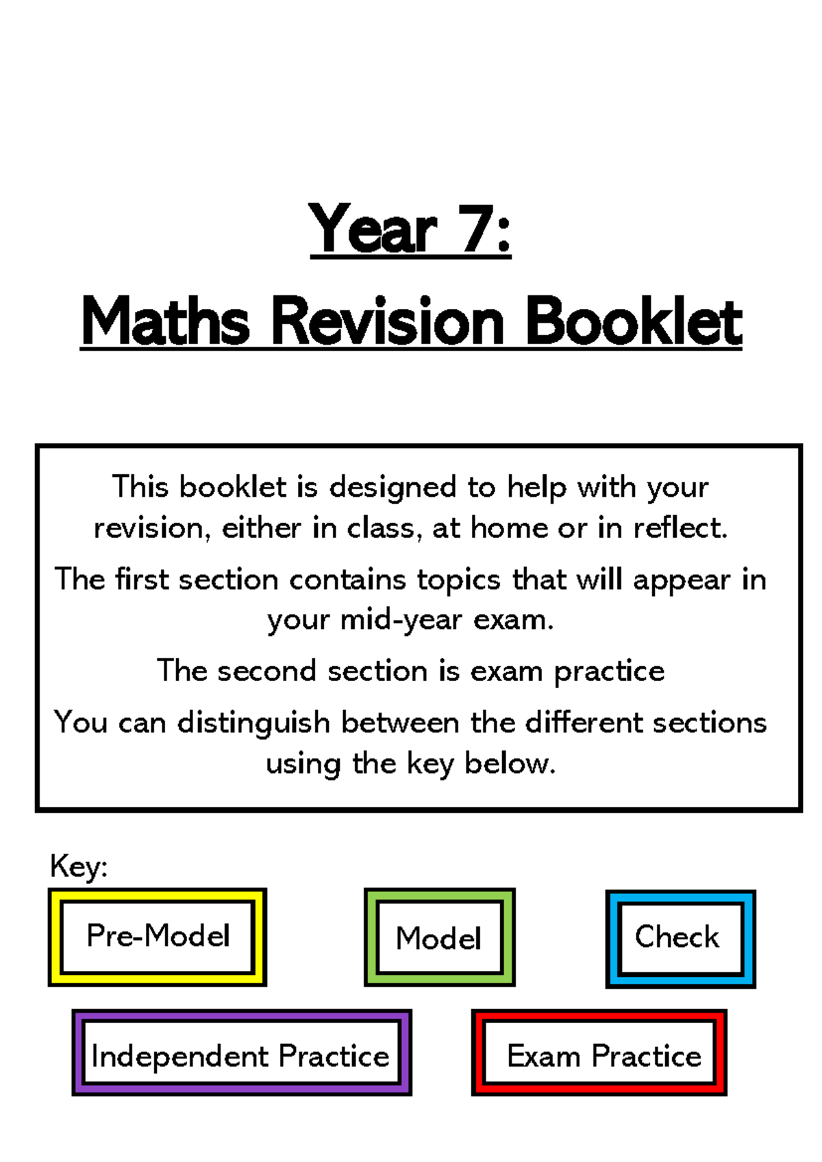 Year 7 Maths Revision Booklet: Key Topics & Exam Practice - Studocu
