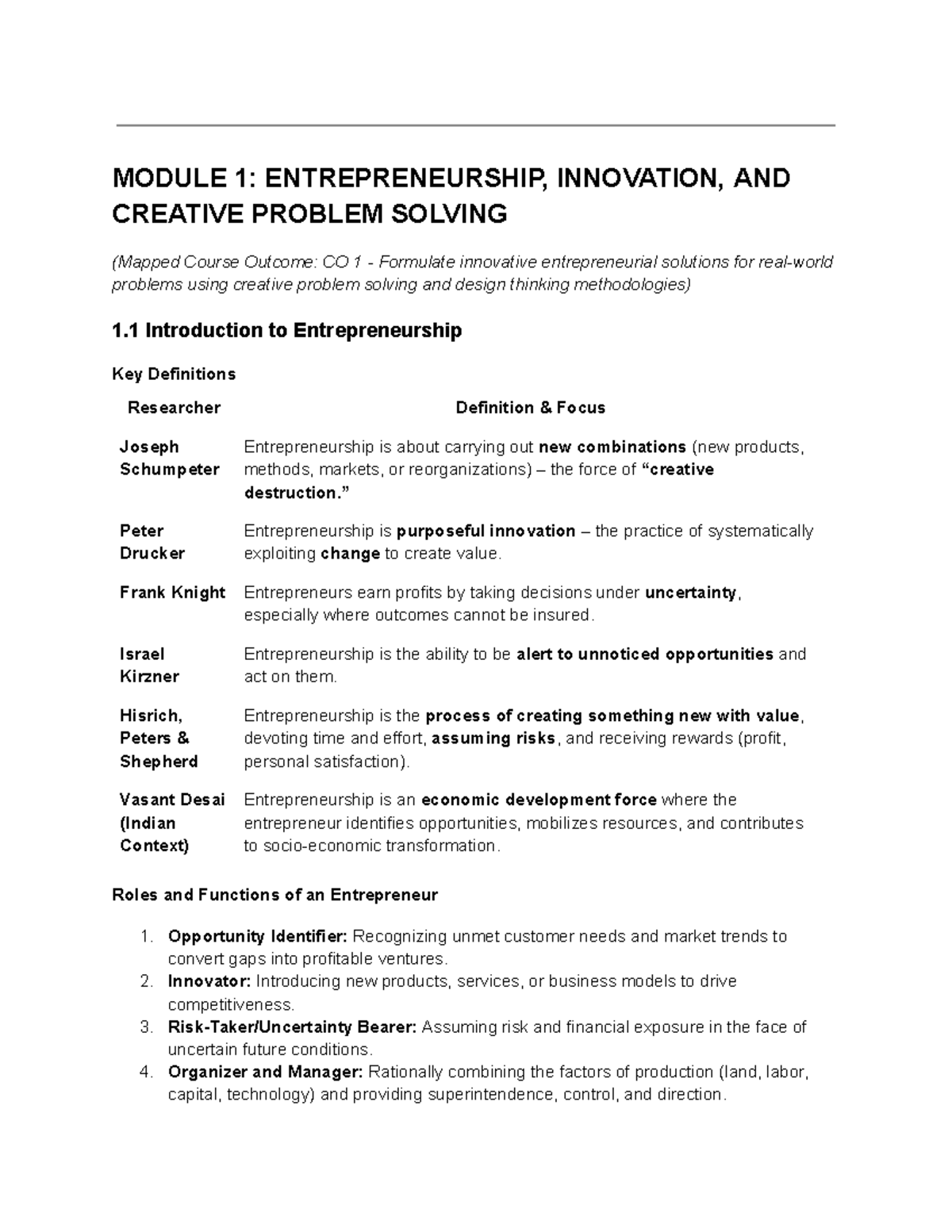 EDM 1&2: Entrepreneurship, Innovation, and Business Models Notes - Studocu