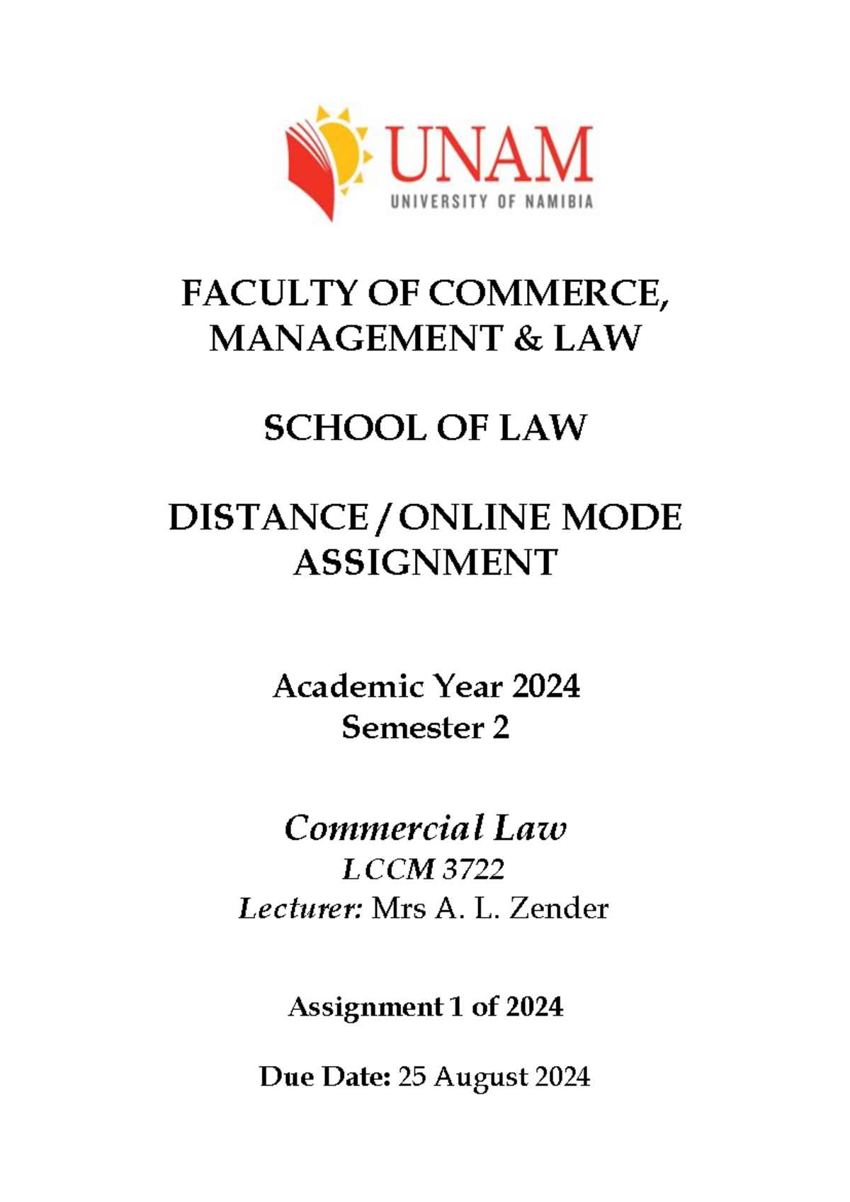 Compulsory Assignment 1 Edited - FACULTY OF COMMERCE, MANAGEMENT & LAW ...