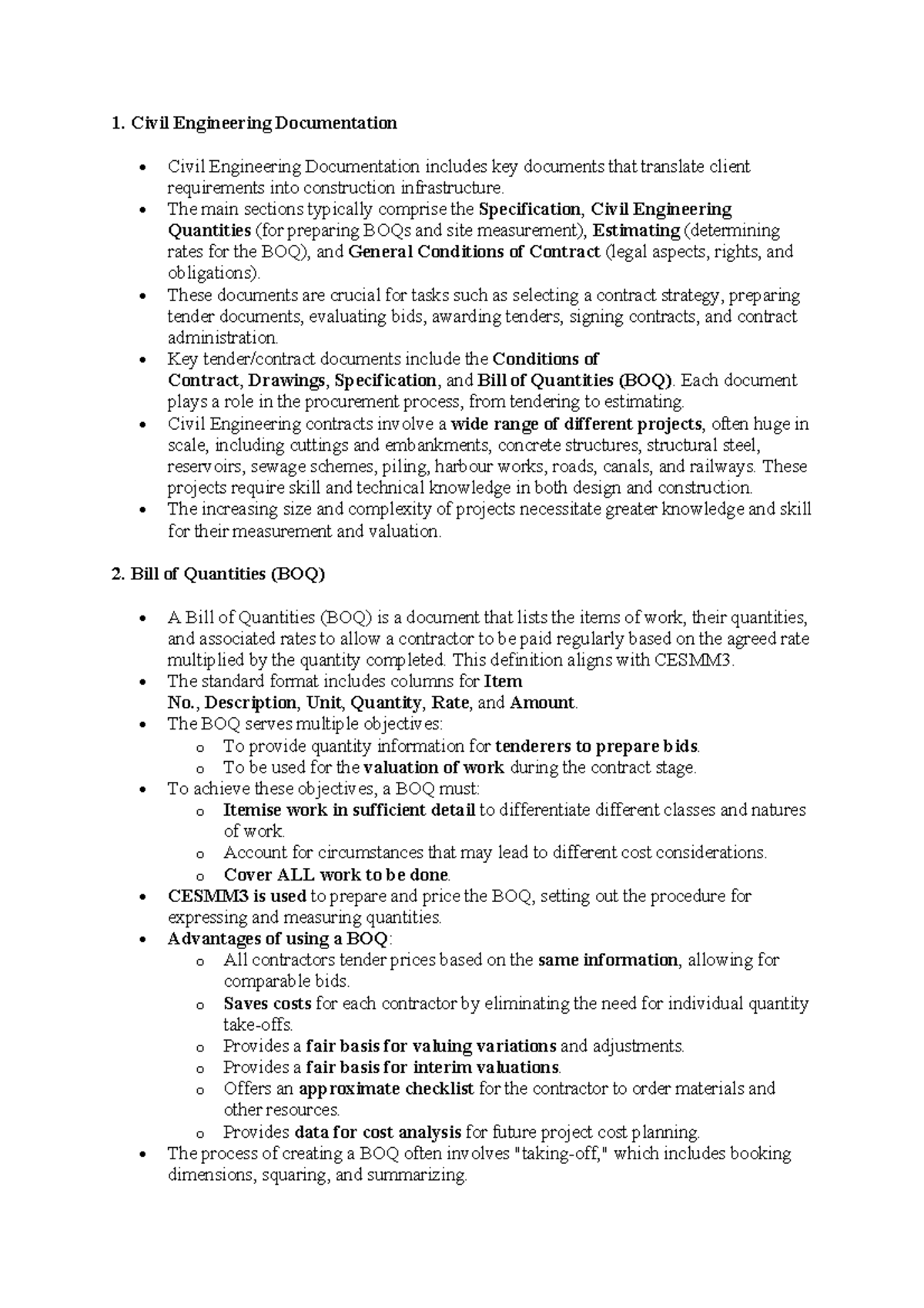 Civil Engineering Documentation Overview: Key Concepts & CESMM3 ...