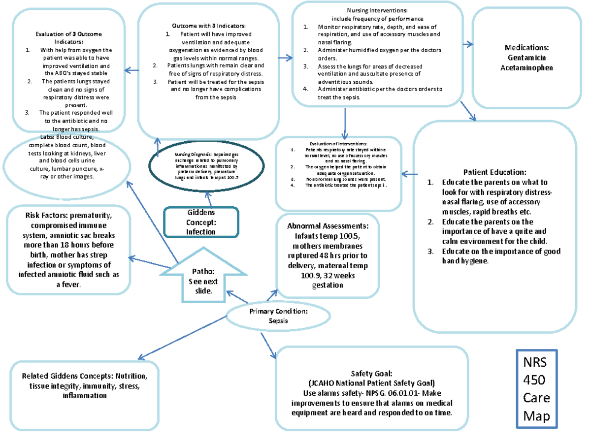 PEDS NRS 450 Final Exam Care Map for Pediatric Sepsis Management - Studocu