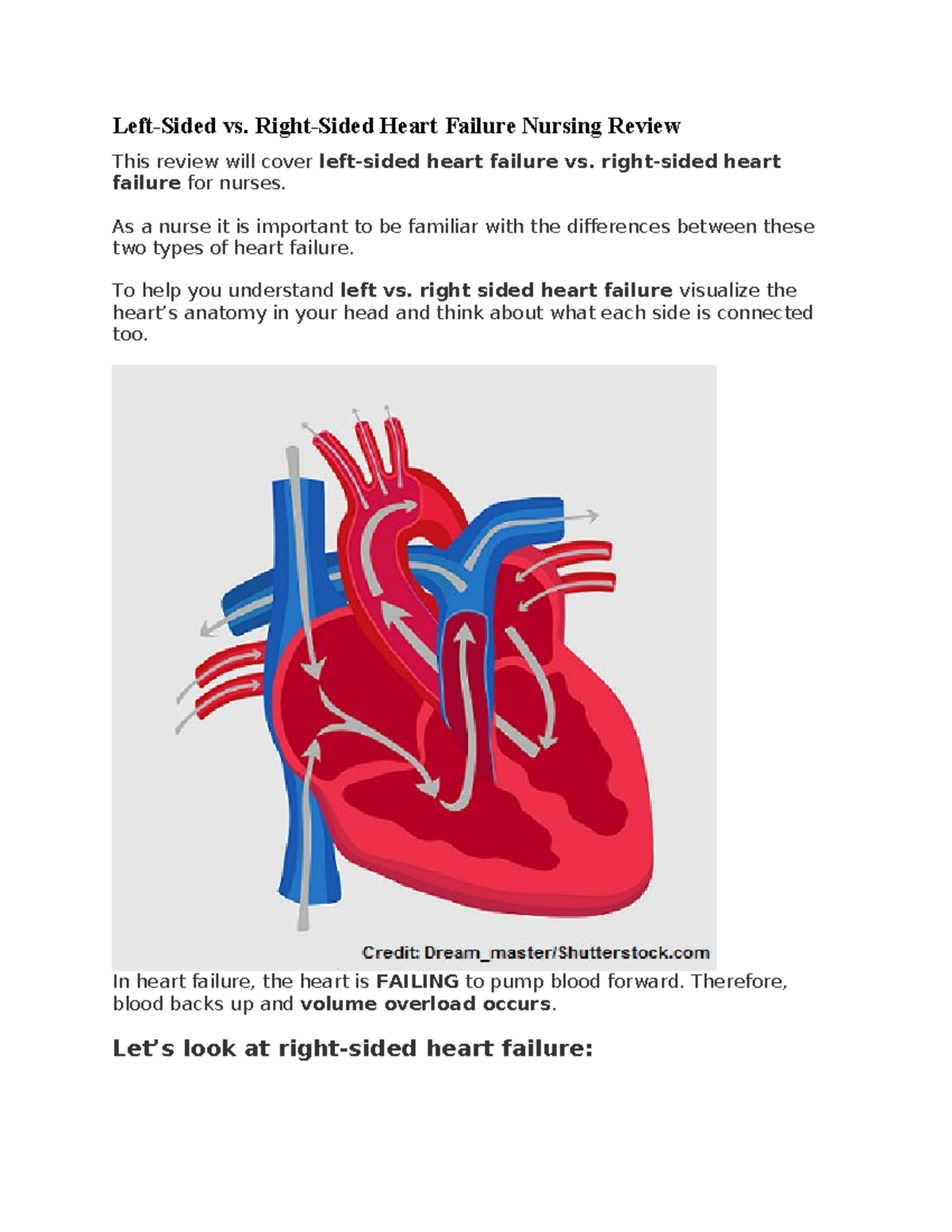 Left vs. Right-Sided Heart Failure Nursing Review (NURS 101) - Studocu