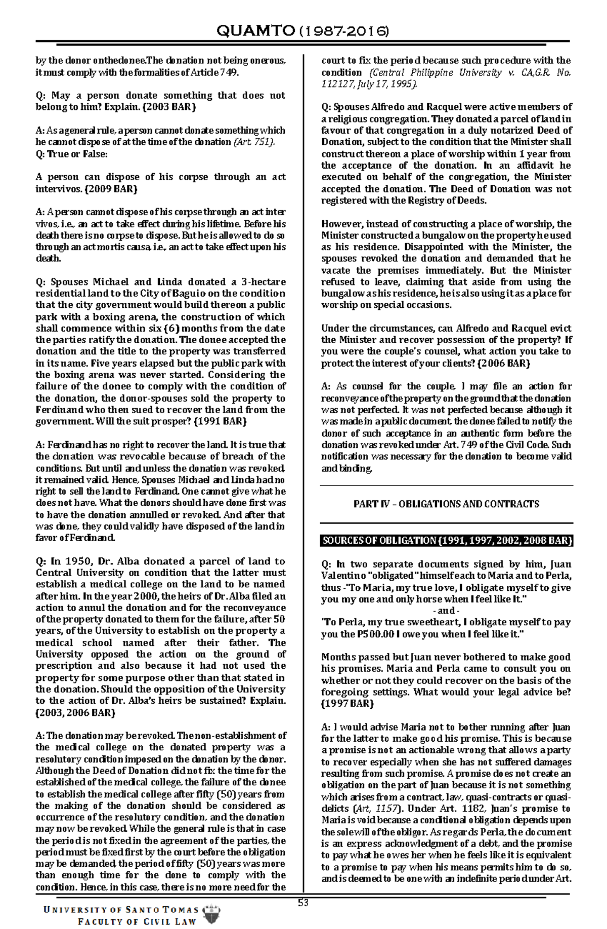 "Obligations and Contracts Review Notes (QUAMTO) - BAR Exam Insights ...