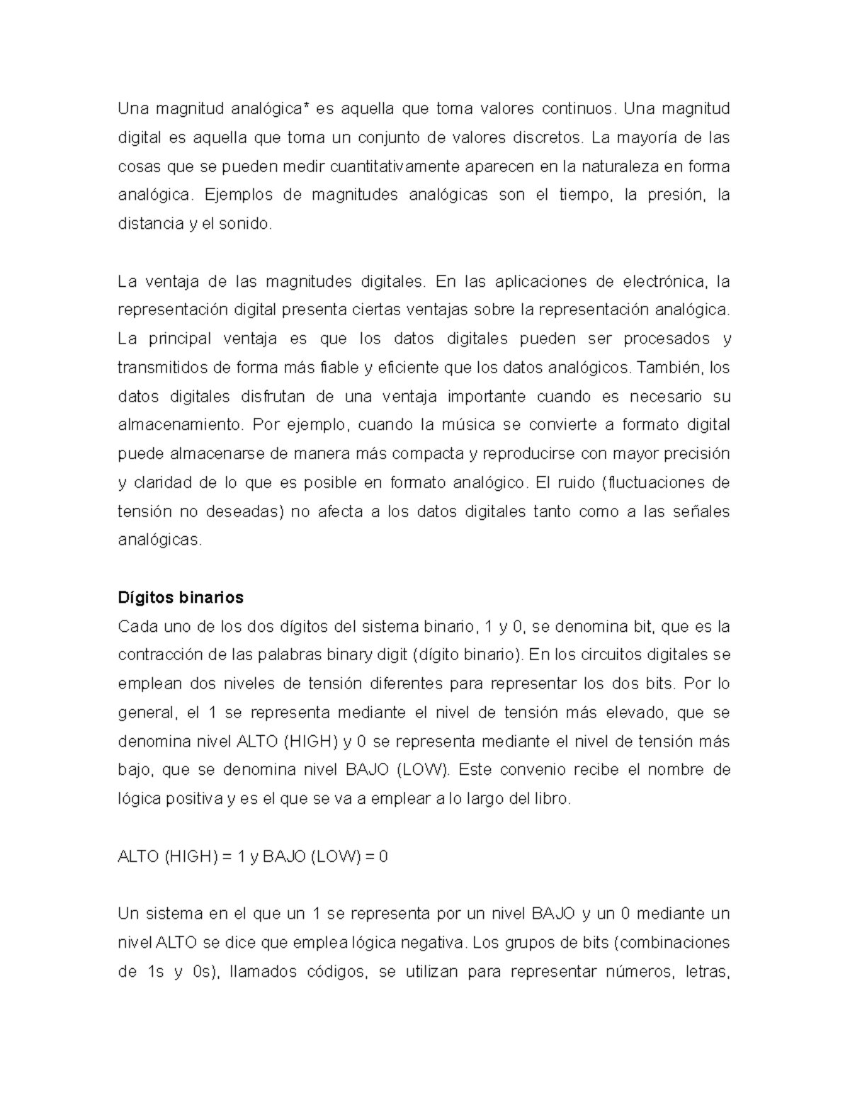 Material TSM - Una magnitud analógica* es aquella que toma valores ...