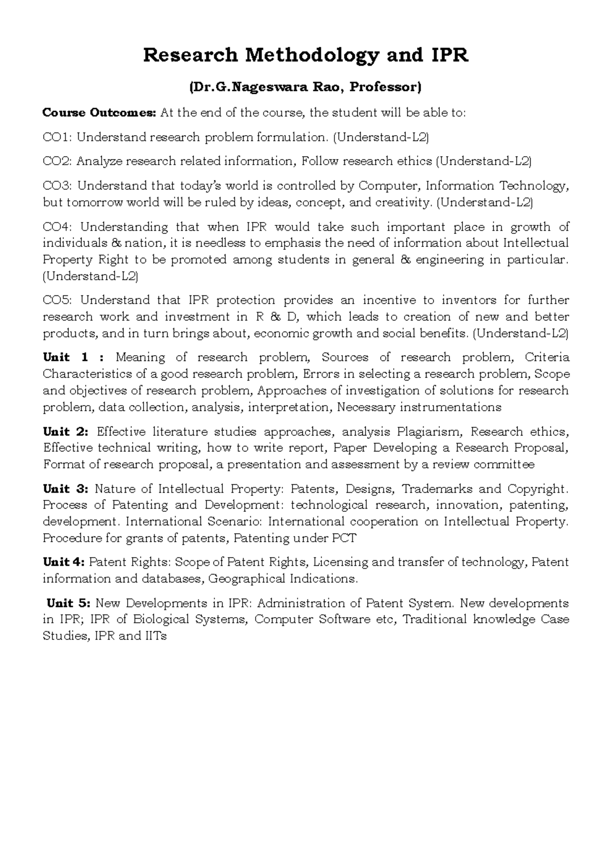 Research Methodology and IPR: Comprehensive Course Notes (251125061409 ...