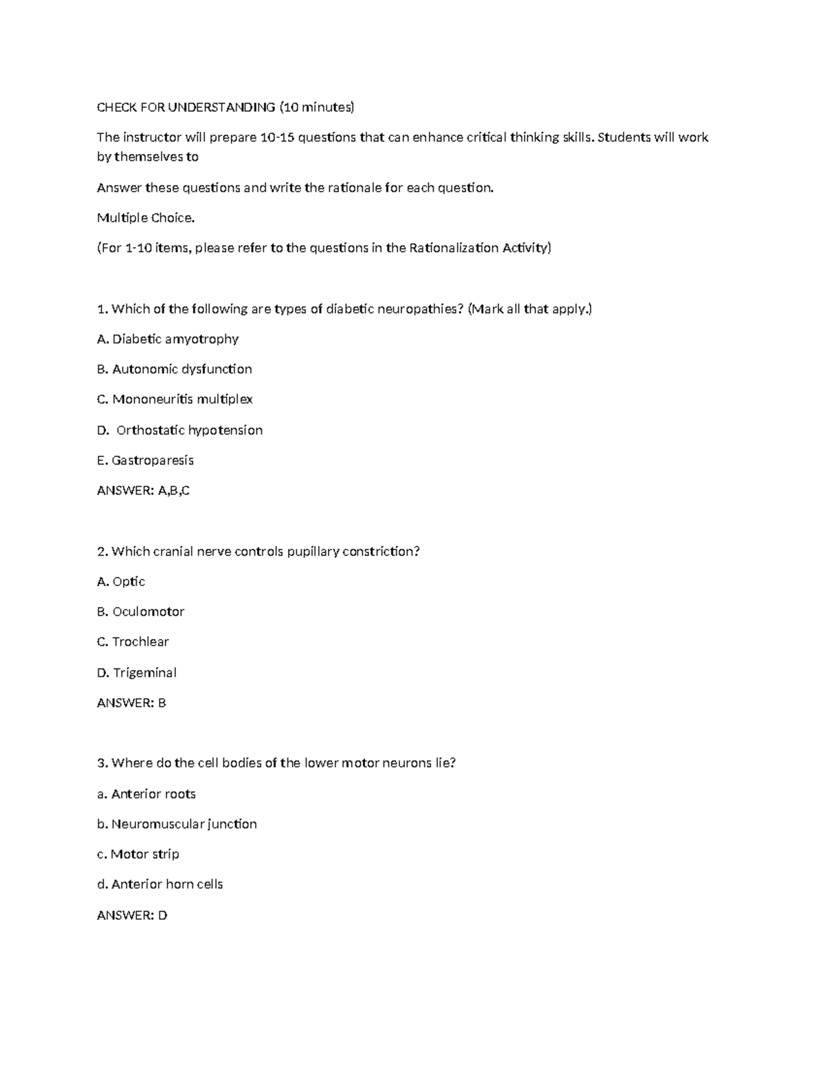 Ha RLE ses22 - Lecture notes for health assessment - CHECK FOR ...