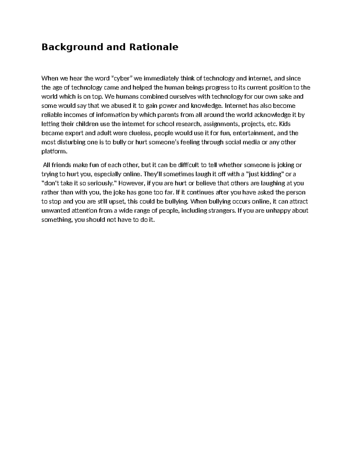 Chapter 1 research Salcedo - Background and Rationale When we hear the ...