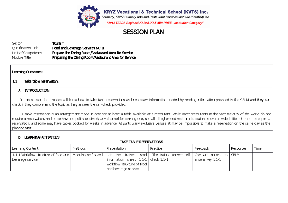 Session PLAN - FBS 2020 - Files that can help you in FNB training ...