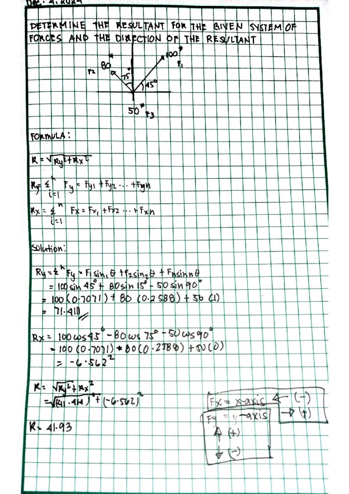 Statics - Sample problem of reactant - ENGR 280 - Dec. 41 12024 ...